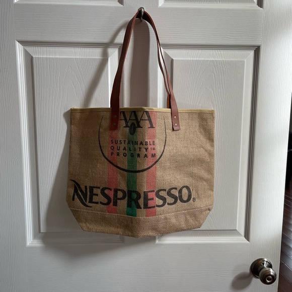 Nespresso | Bags | Nespresso Burlap Tote | Poshmark